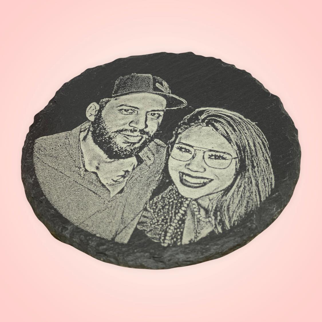 Photo Engraved Slate Coaster – Laser Engraving GA
