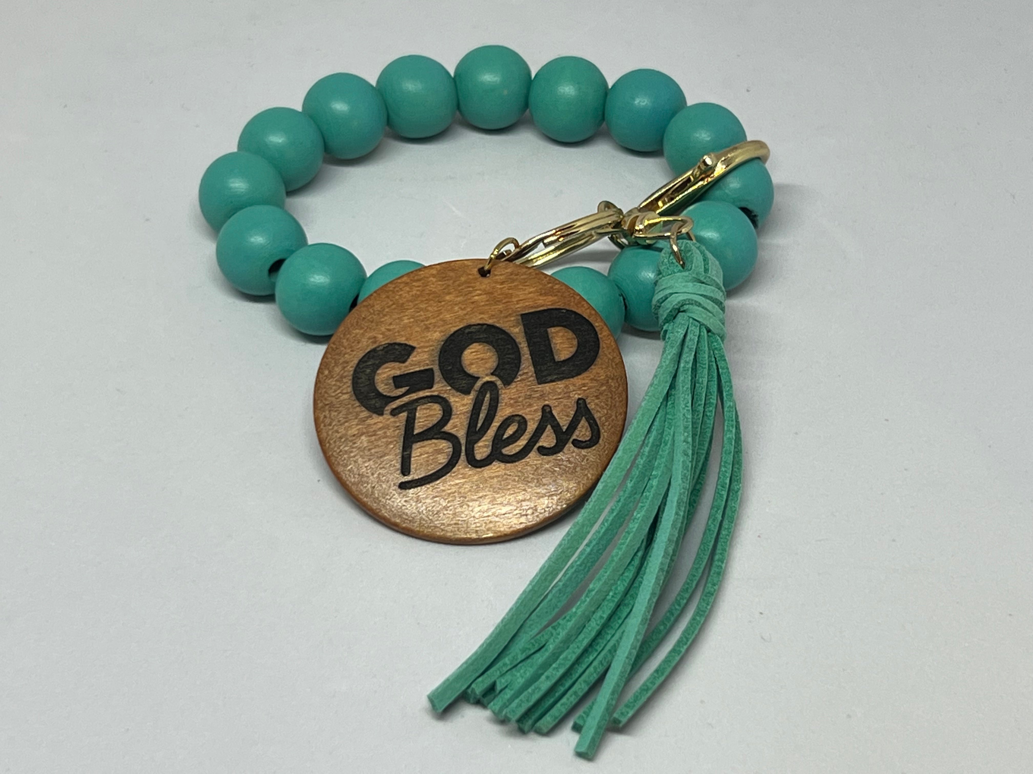 God Bless - Wristlet Keychain – Laser Engraving GA
